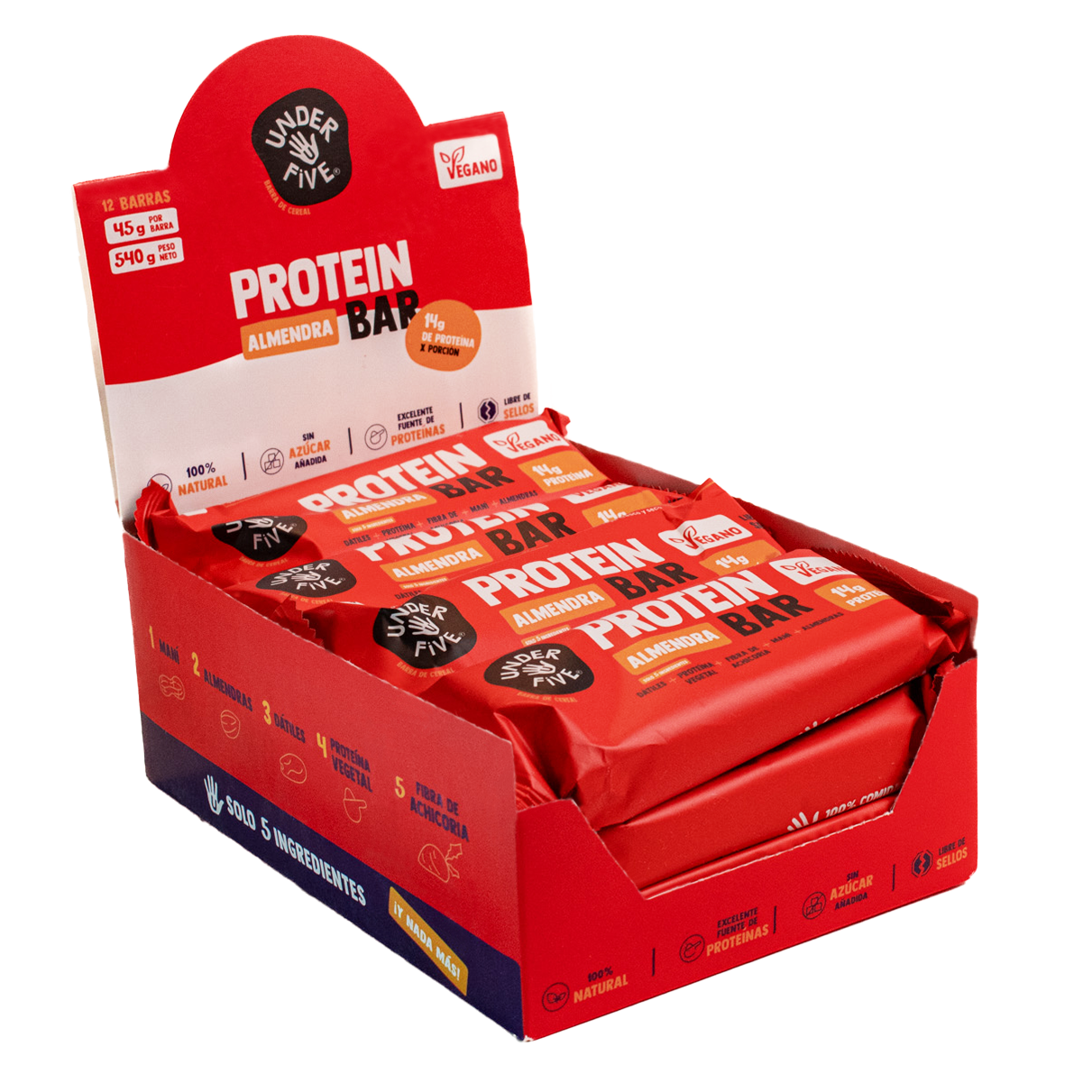Underfive Display 12 - Protein Bar ALMENDRA – UNDERFIVE
