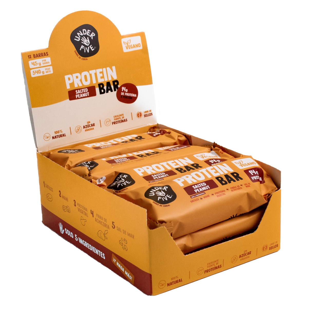 Underfive Display 12 - Protein Bar SALTED PEANUT – UNDERFIVE
